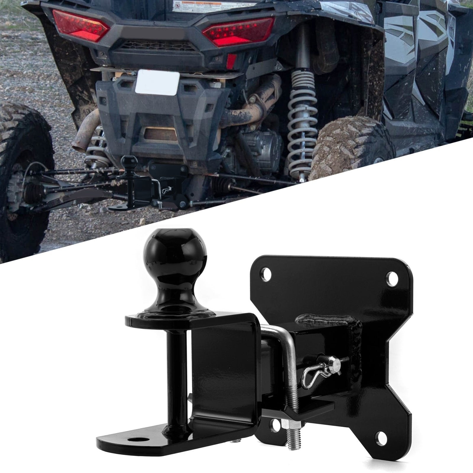 2014-2026 Polaris RZR XP 1000 UTV Rear Receiver Hitch Kit w/ 2-Inch Tr ...