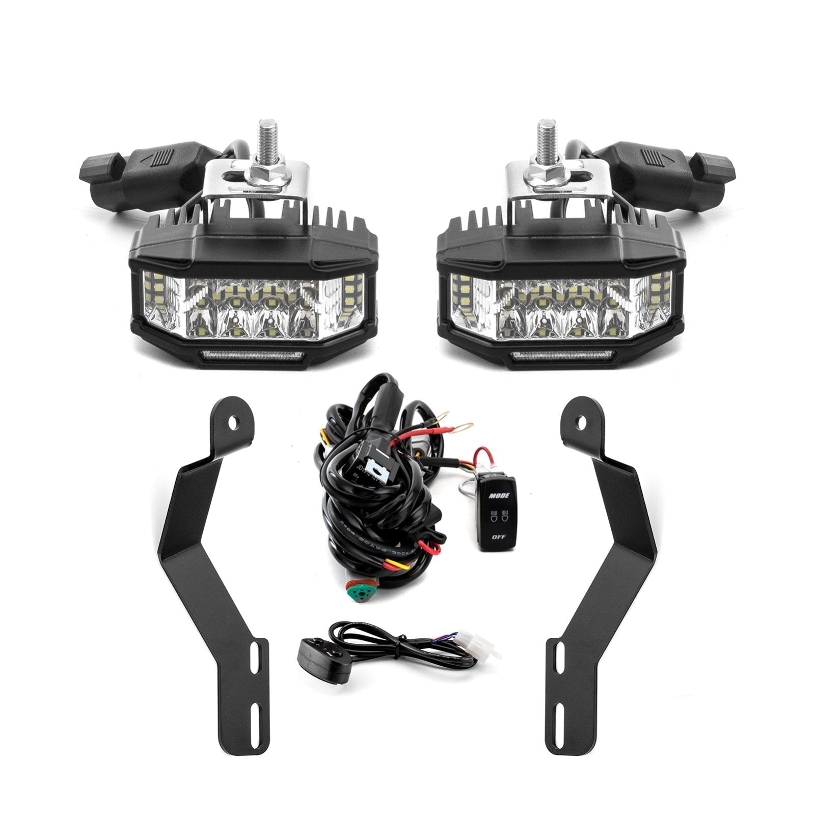 2015-2019 Subaru Outback White&Amber Strobe 3.5 Inch LED Hood Hinge Di ...