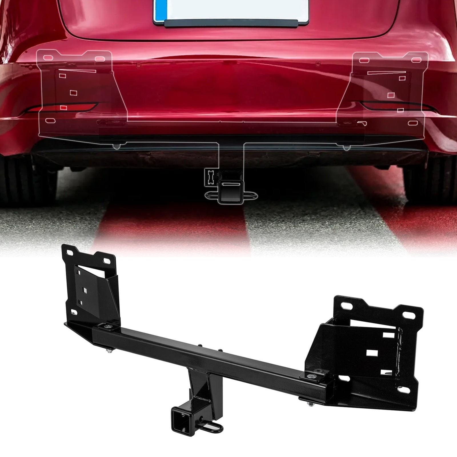 2017-2023 Tesla Model 3 Heavy Duty Steel Class 3 Trailer Hitch 2" Rece ...