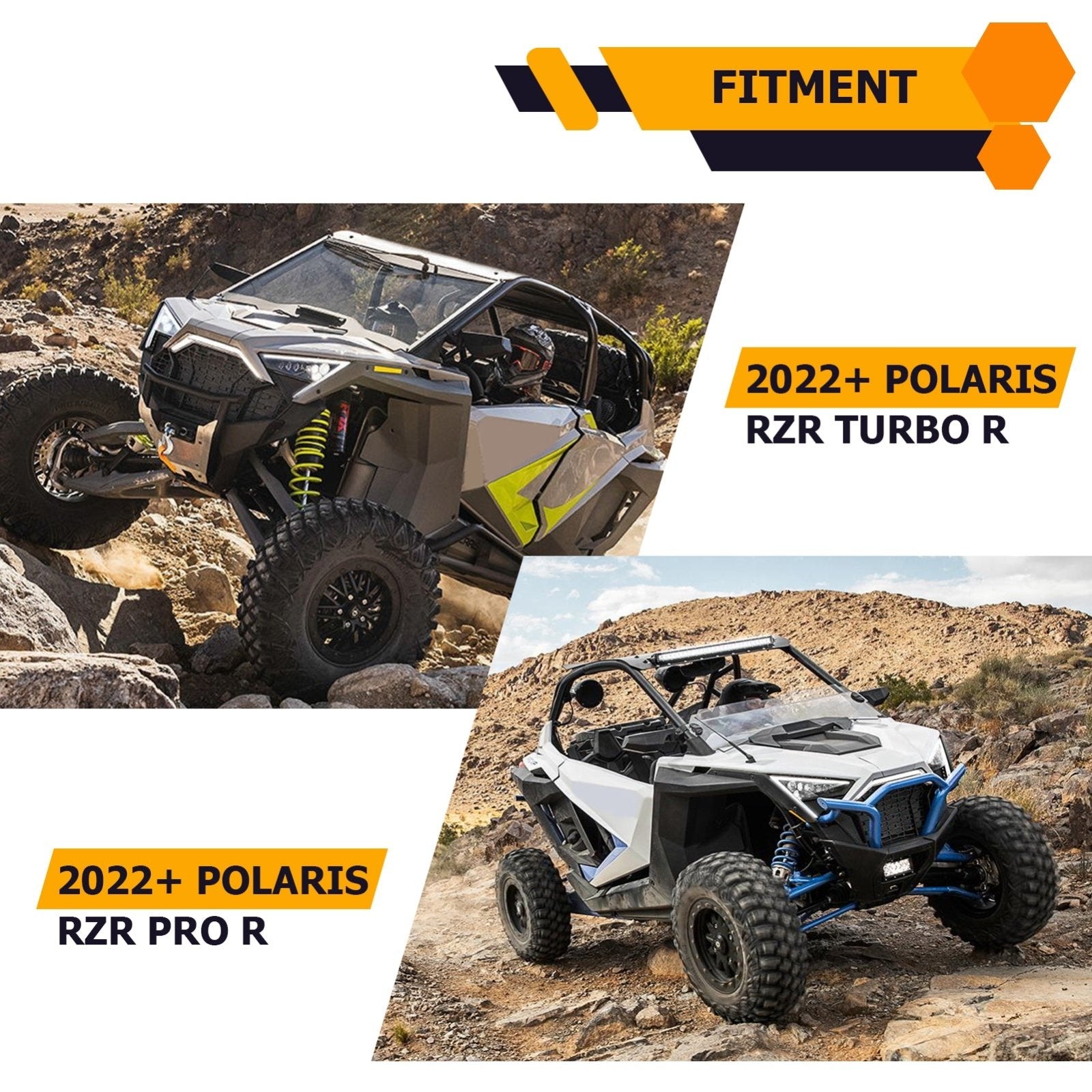 2022-2025 Polaris RZR PRO R Turbo R 2/4 A Pillar 3" White & Amber LED ...