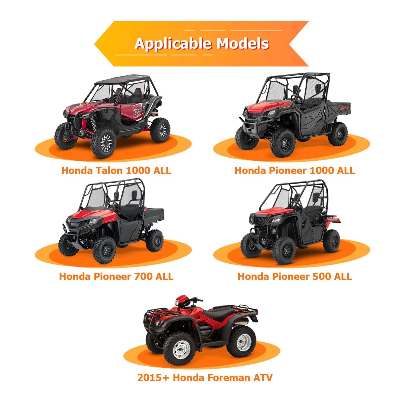 2016-2026 Honda Pioneer 500 700 1000 Talon 1000 ATV UTV Plug&Play Key ...