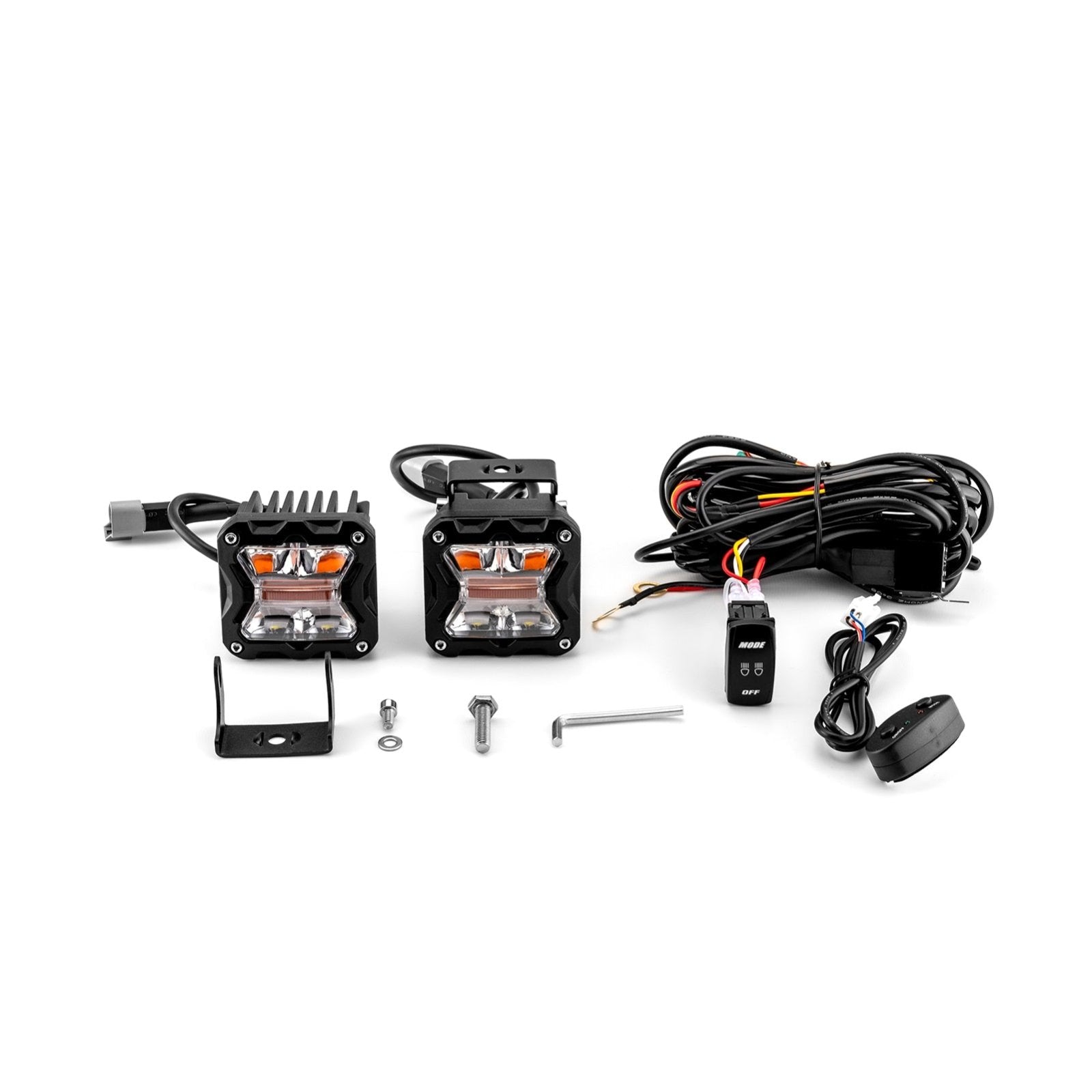 Pickups Trucks UTV SUV White & Amber Spot Beam & DRL BackLight 3" LED ...