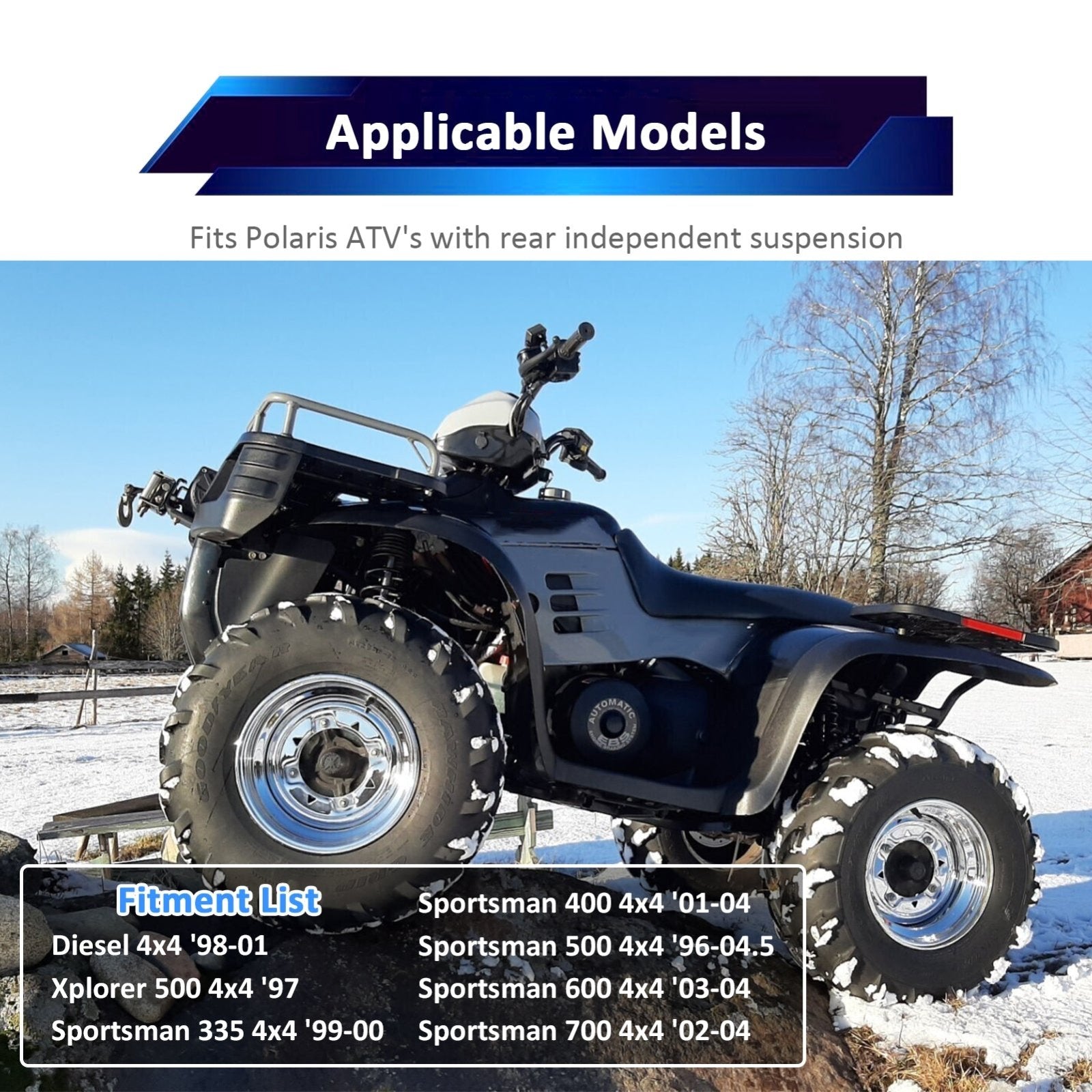 Polaris ATV Sportsman 335 400 500 600 700 Rear Trailer Hitch & Shackle ...