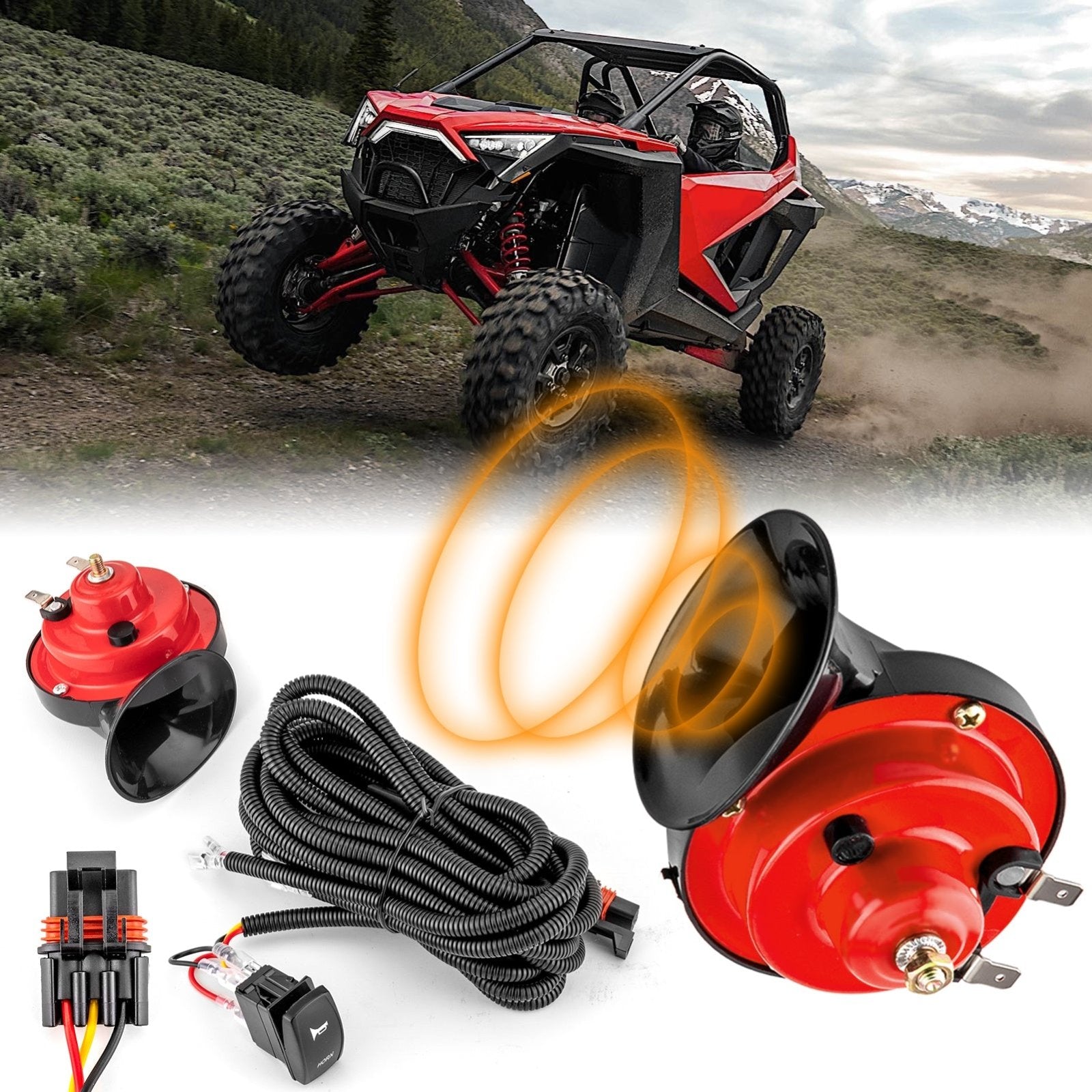 Polaris RZR Pro XP1000 Ranger 1000XP Plug&Play UTV Key-on Horn Kit wit ...