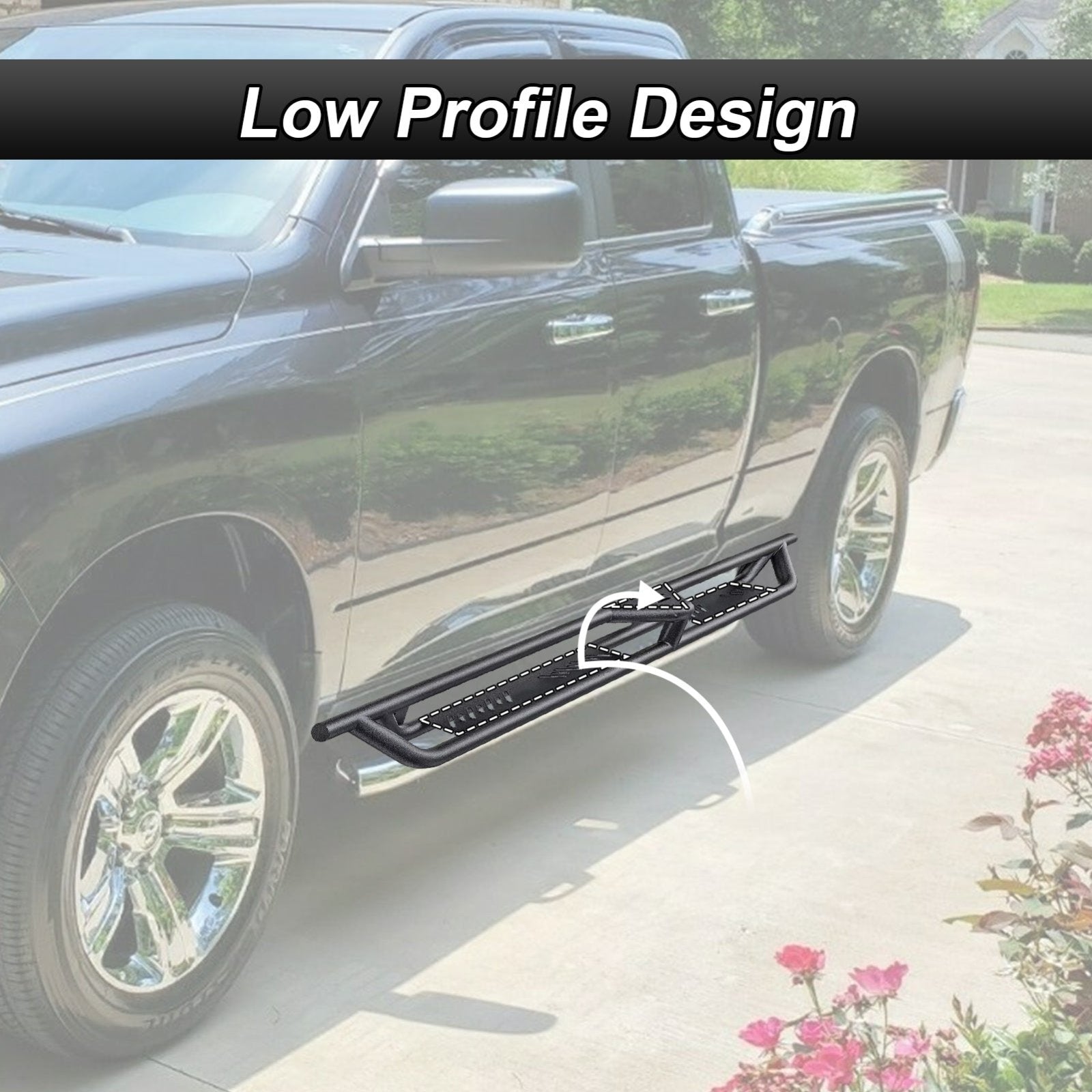 Running Boards Side Steps Rail Nerf Bars for 2009-2018 Dodge RAM 1500 ...