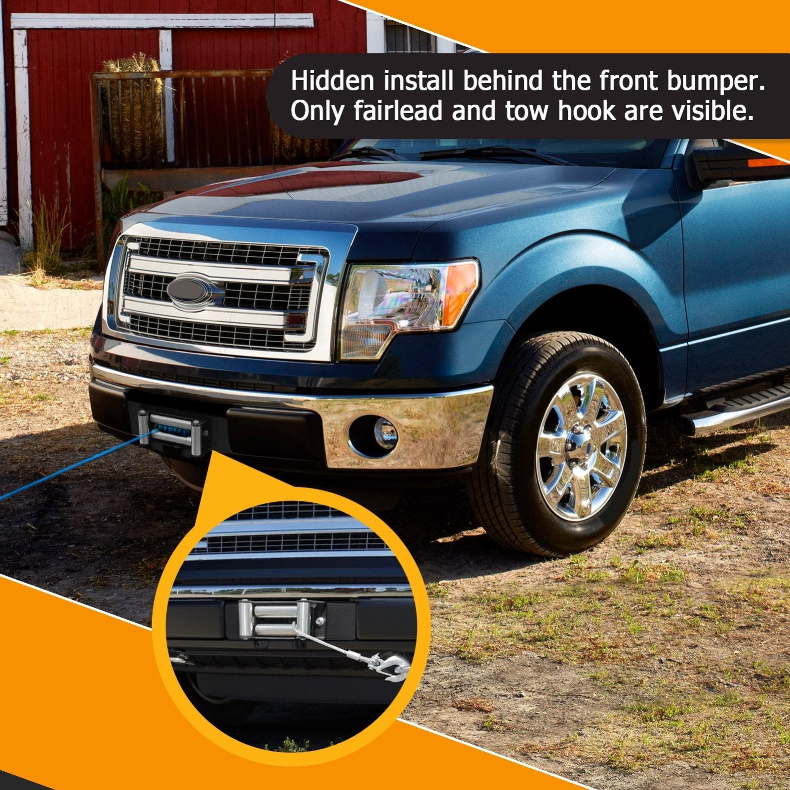 Steel Hidden Winch Mounting Bracket for 2009-2014 Ford F150 7th Gen wi ...