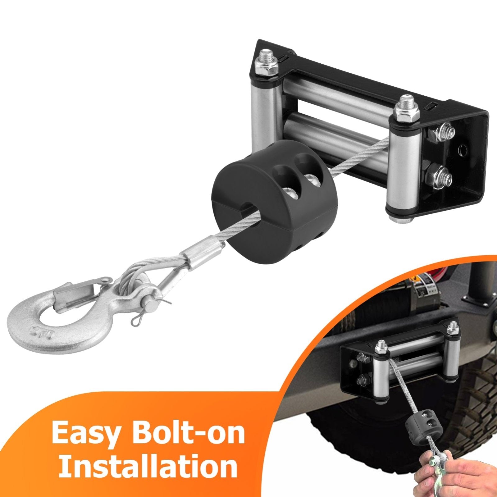 10" Heavy Duty Winch Roller Fairlead Cable Guide for Jeep SUV UTV Truc | Weisen