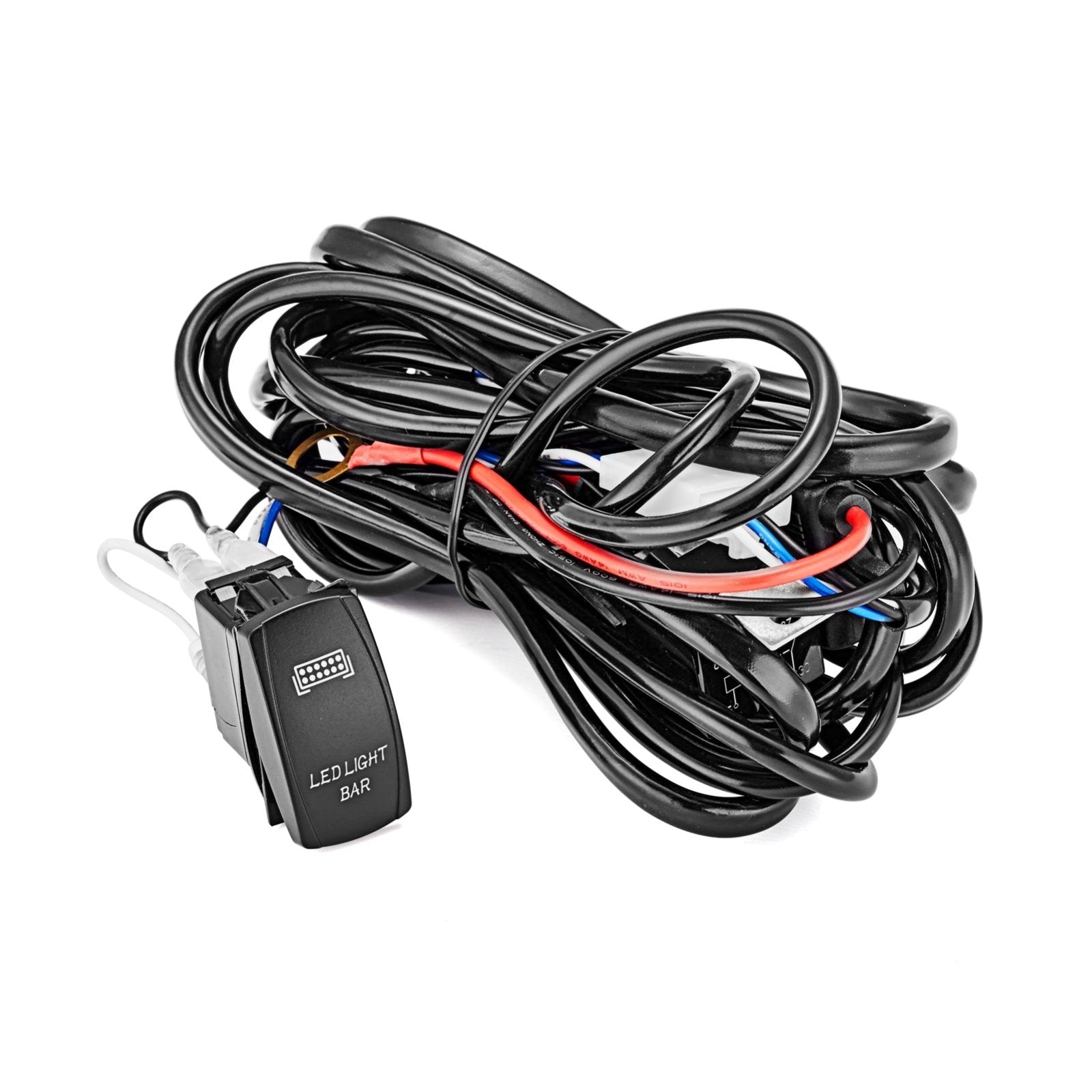 10FT LED Light Bar Wiring Harness Kit ON/OFF Rocker Switch Relay Fuse ...