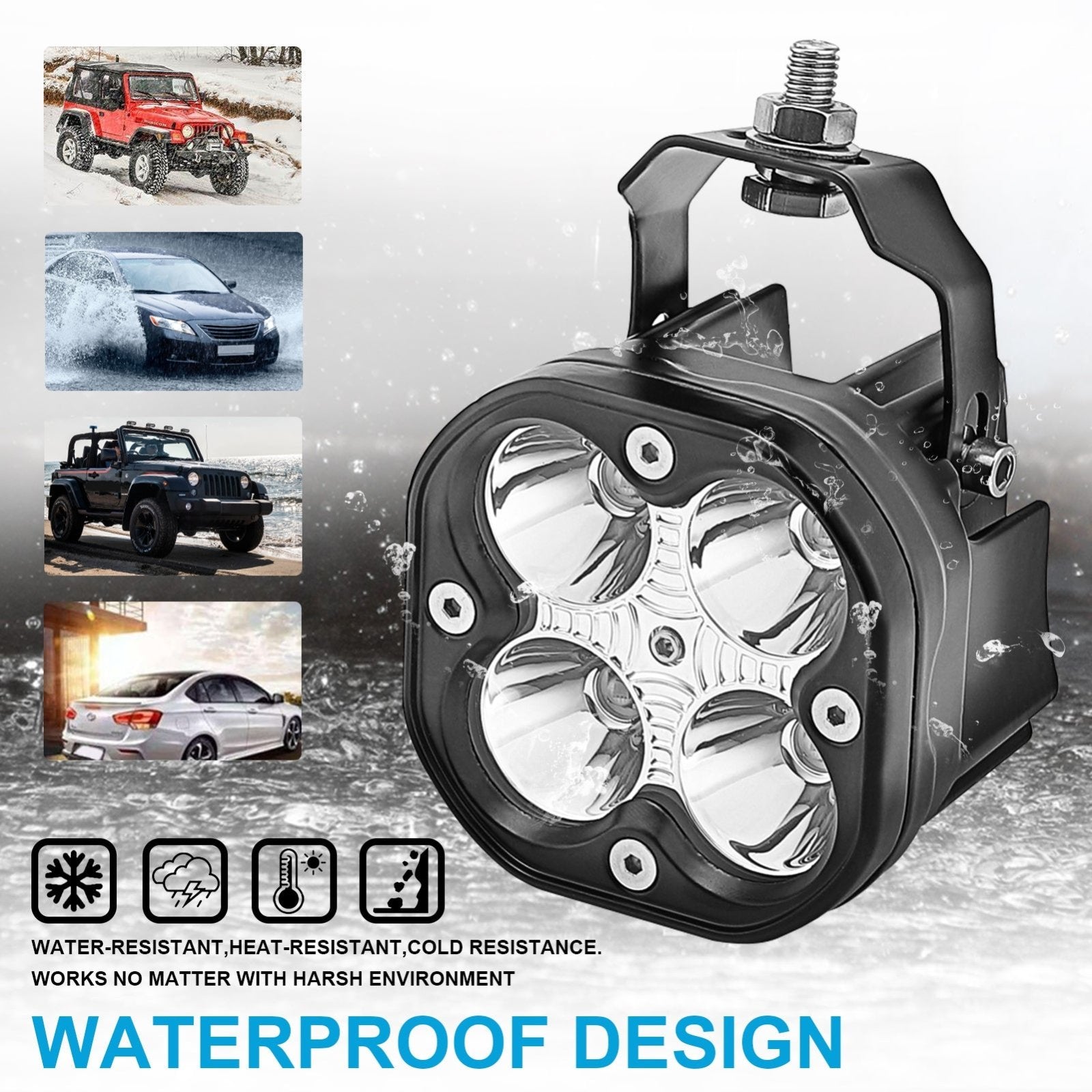 2010-2024 Toyota 4Runner Hood Side Pillar 40W LED Light Pods Brackets ...