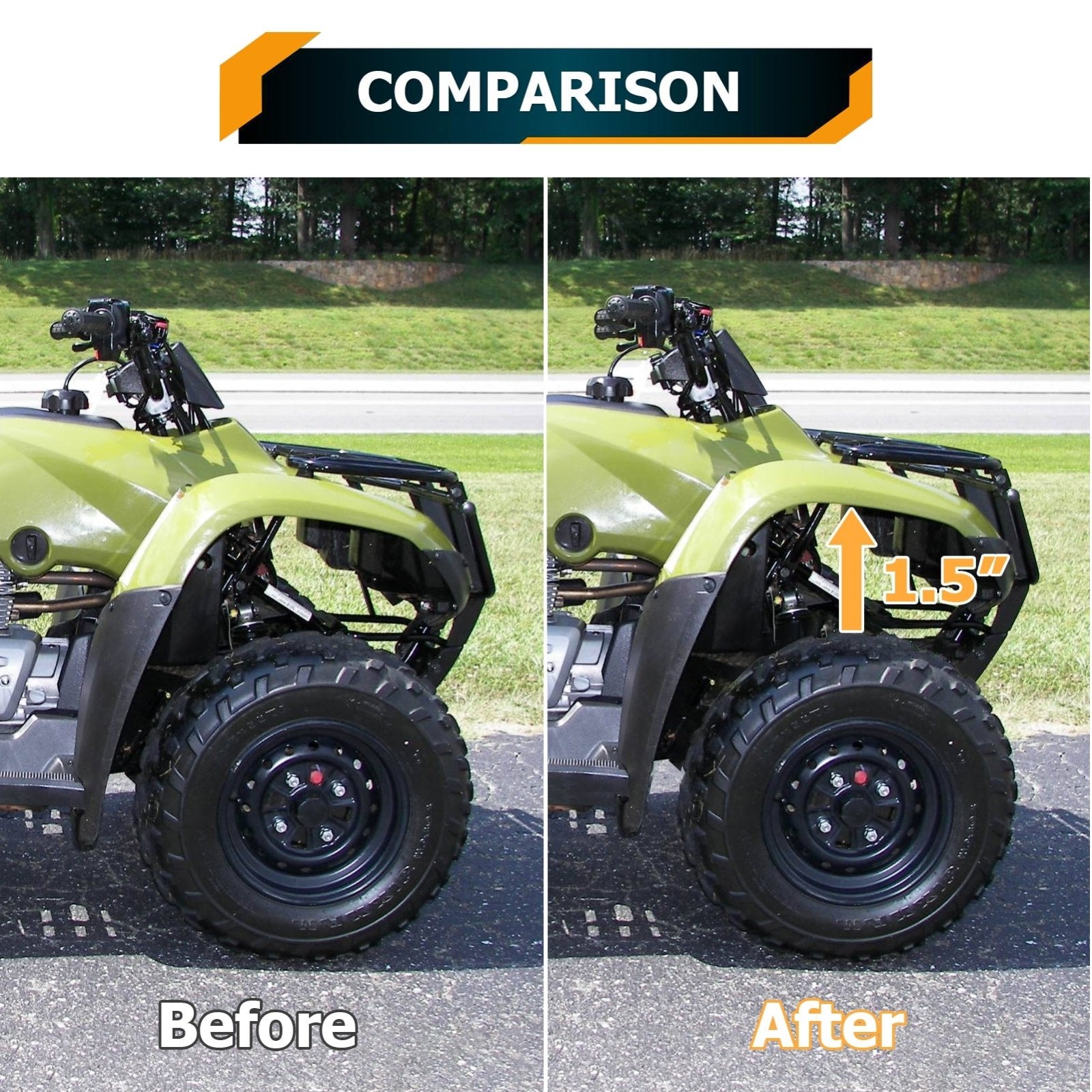 2011-2025 Honda Recon 250 Heavy Duty Steel Front & Rear 1.5" Suspensio ...
