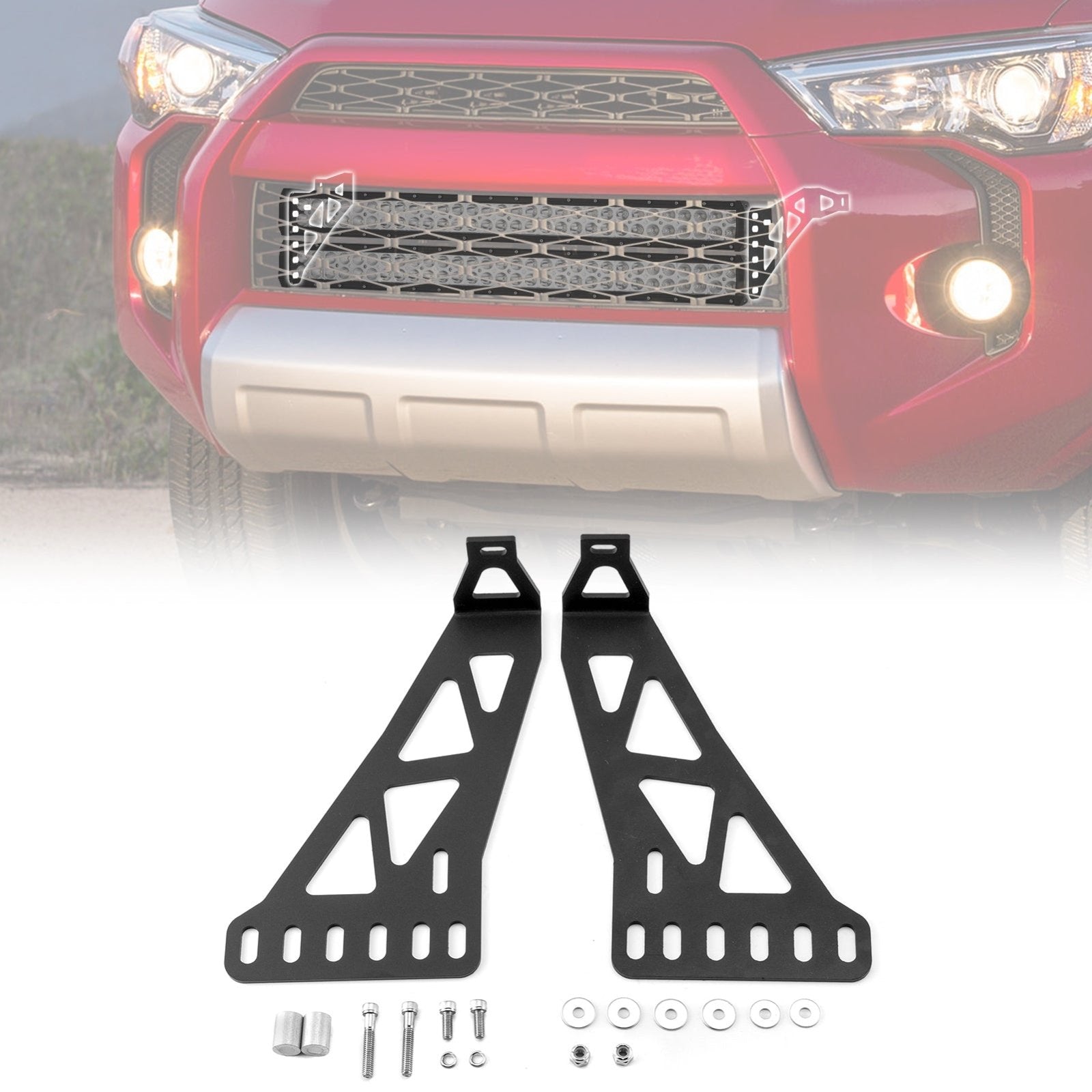 2014-2024 Toyota 4Runner Heavy-Duty Steel Front Bumper Light Bar Mount ...