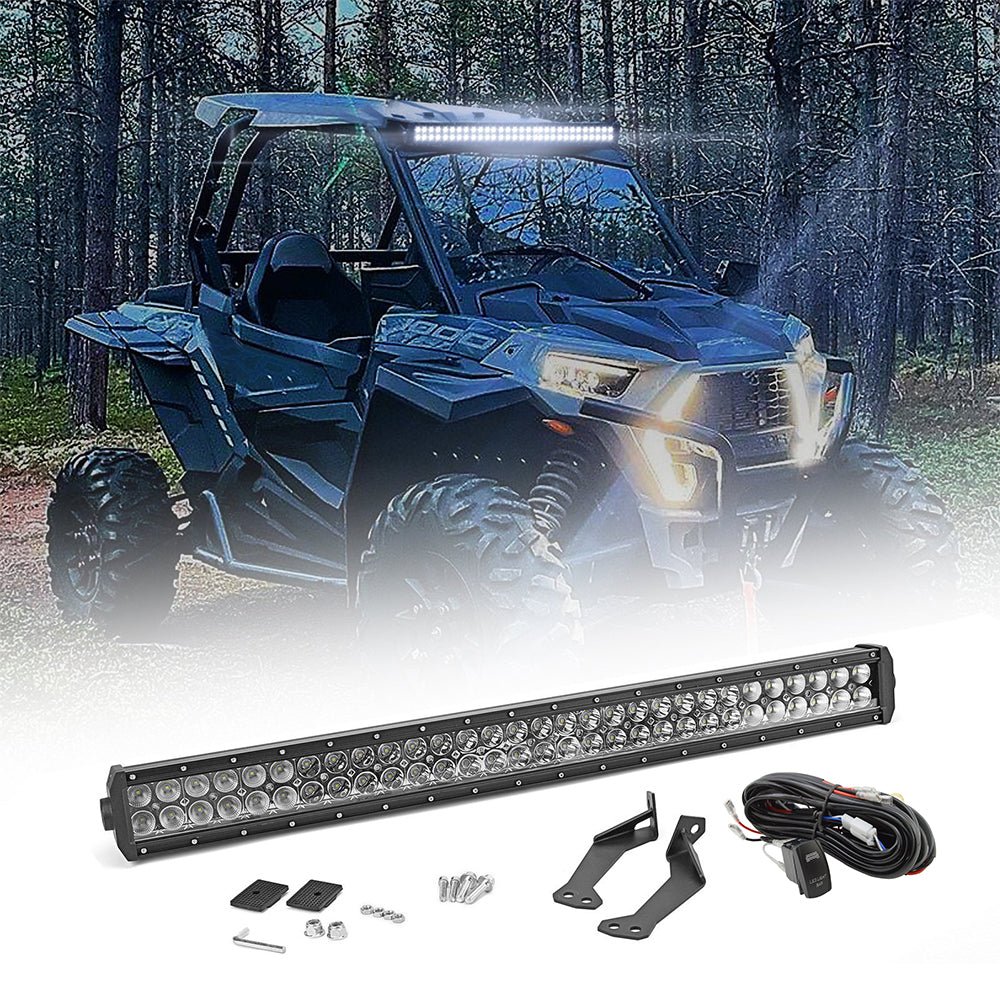 2014-2023 Polaris RZR XP1000 900 Straight 32" LED Light Bar Spot Brack ...