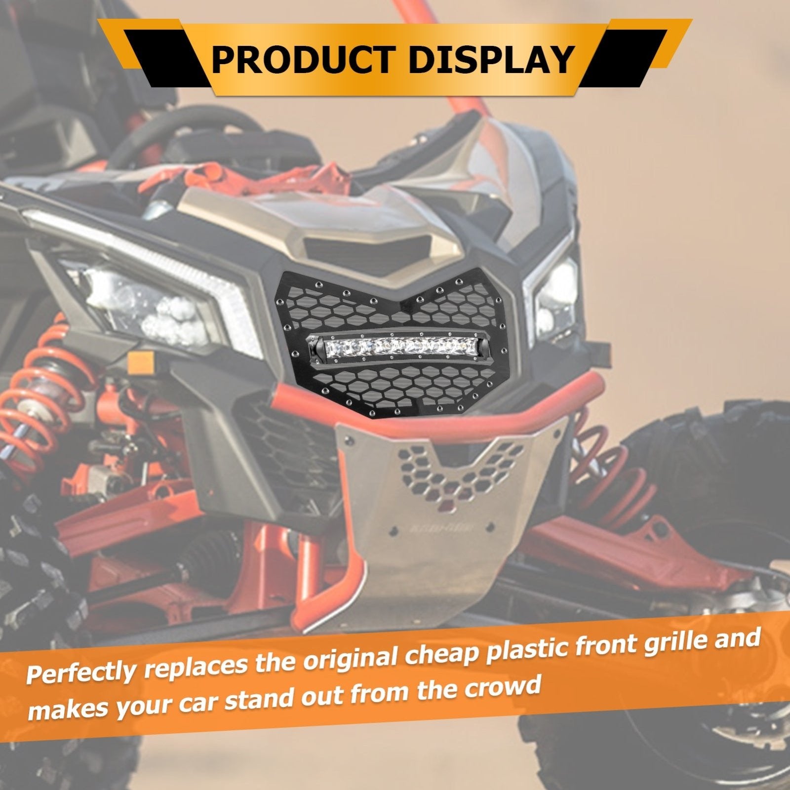 2017-2024 Can Am Maverick X3/Maverick X3 Max Steel Front Mesh Grille w ...