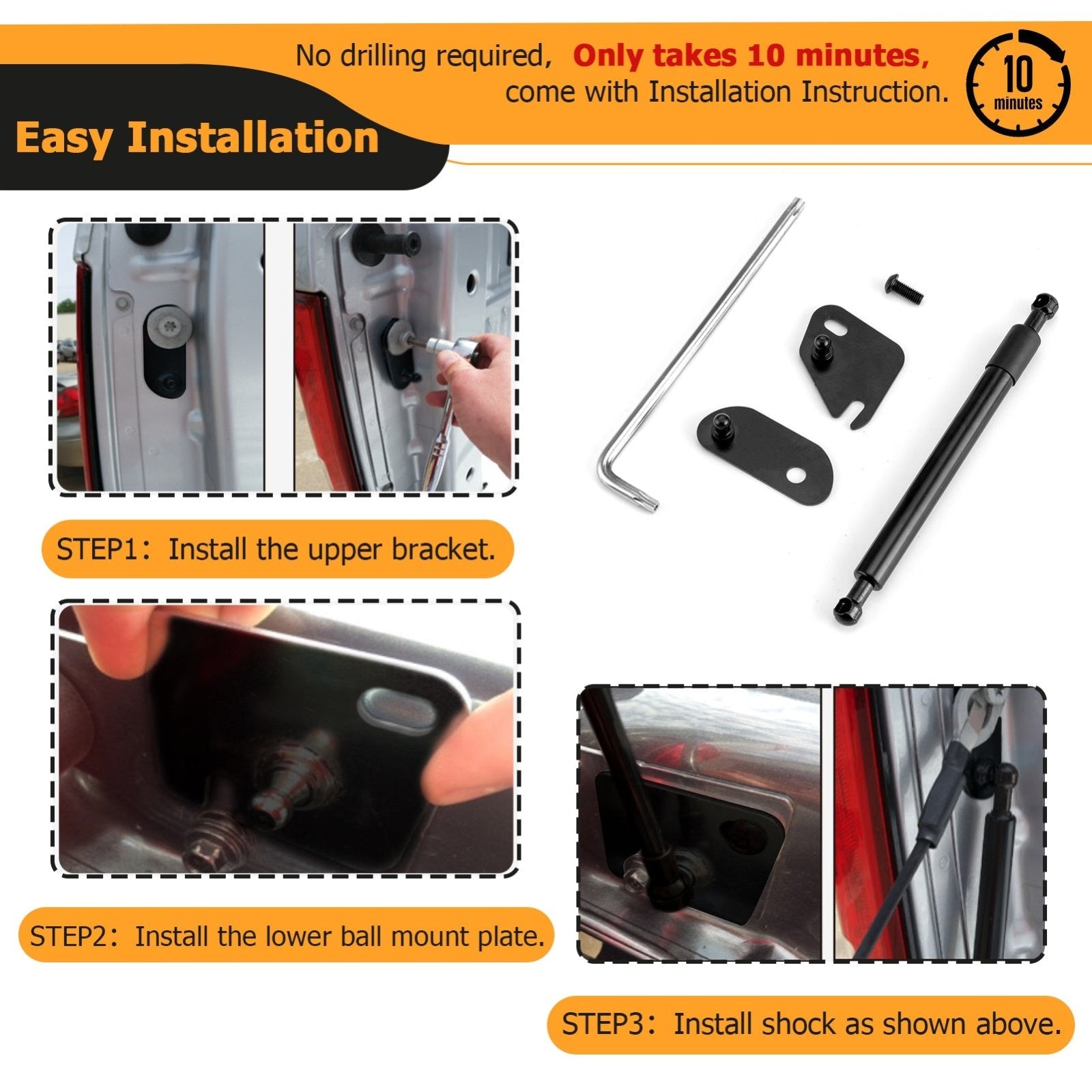 2017-2024 Ford F250/F350 Super Duty Tailgate Assist Shock Struts Lift ...
