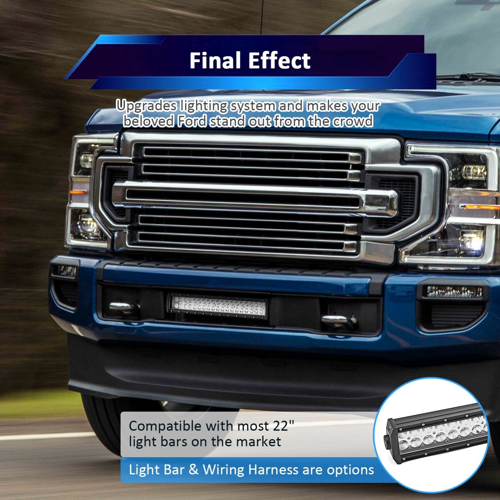 2020-2022 Ford F250/350/450 Heavy Duty Steel Front Bumper LED Light Ba ...
