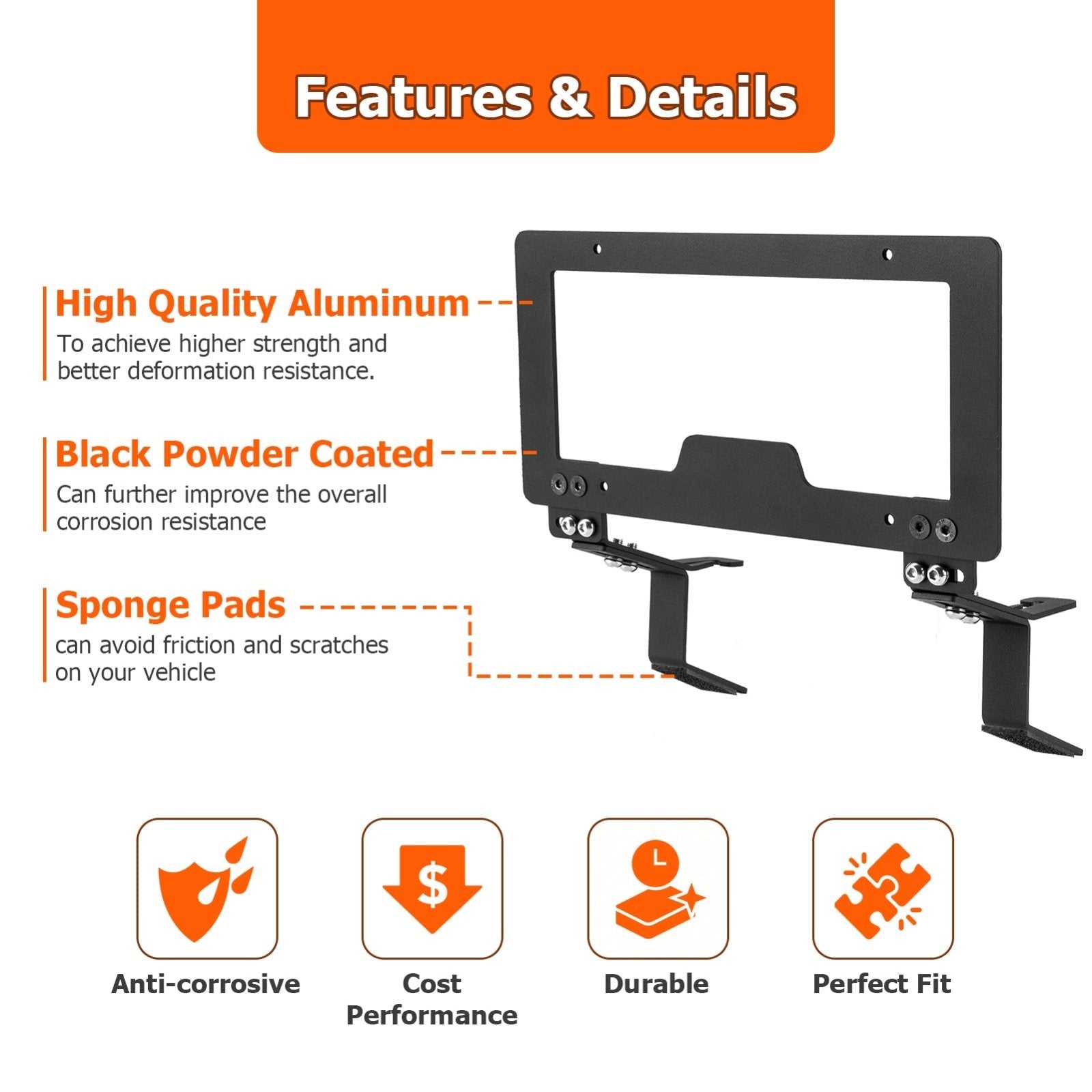 2020 2024 Tesla Model Y No Drilling Front License Plate Holder Mount A