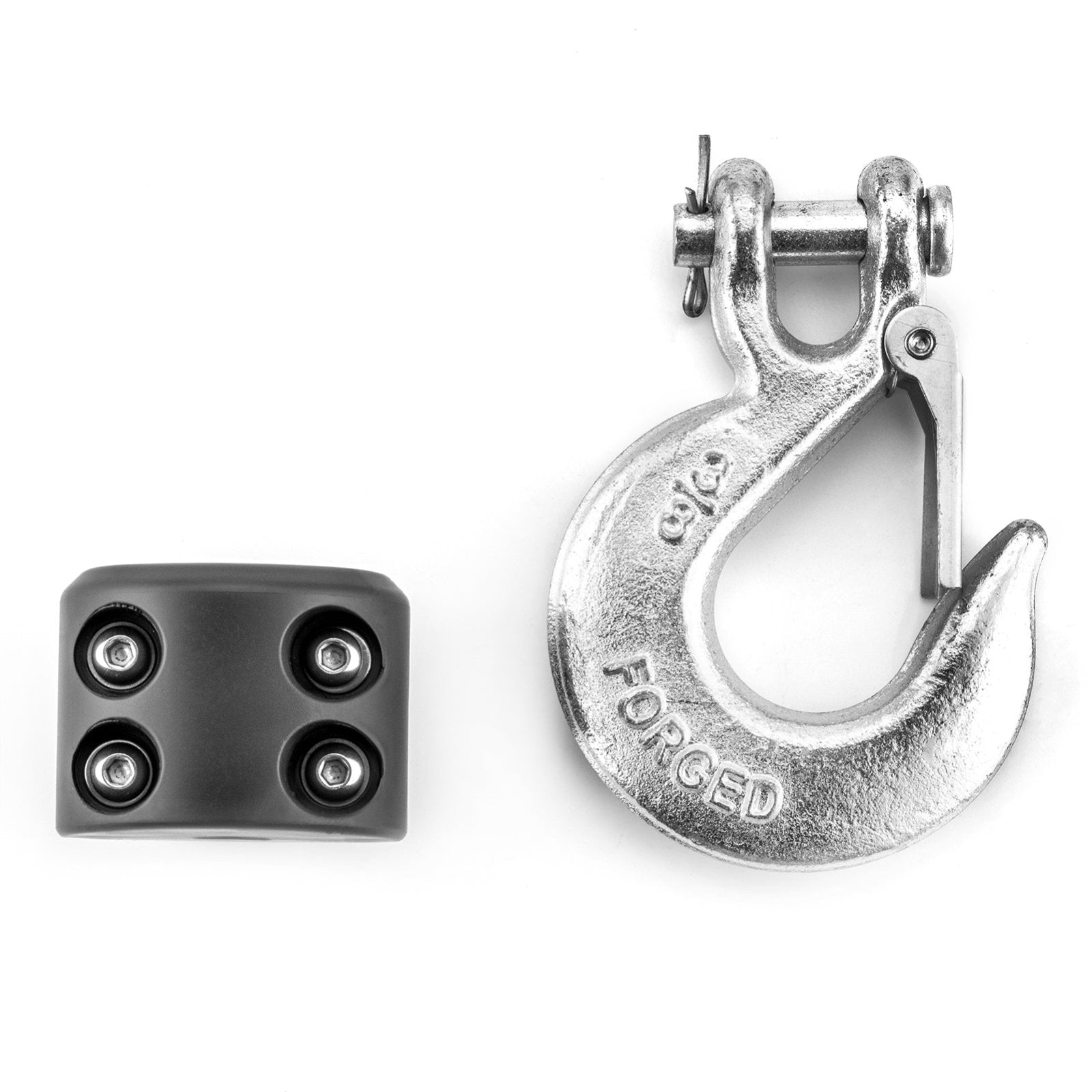 3/8" Winch Clevis Slip Hook & Winch Rubber Stopper Set for UTV SUV Jee ...