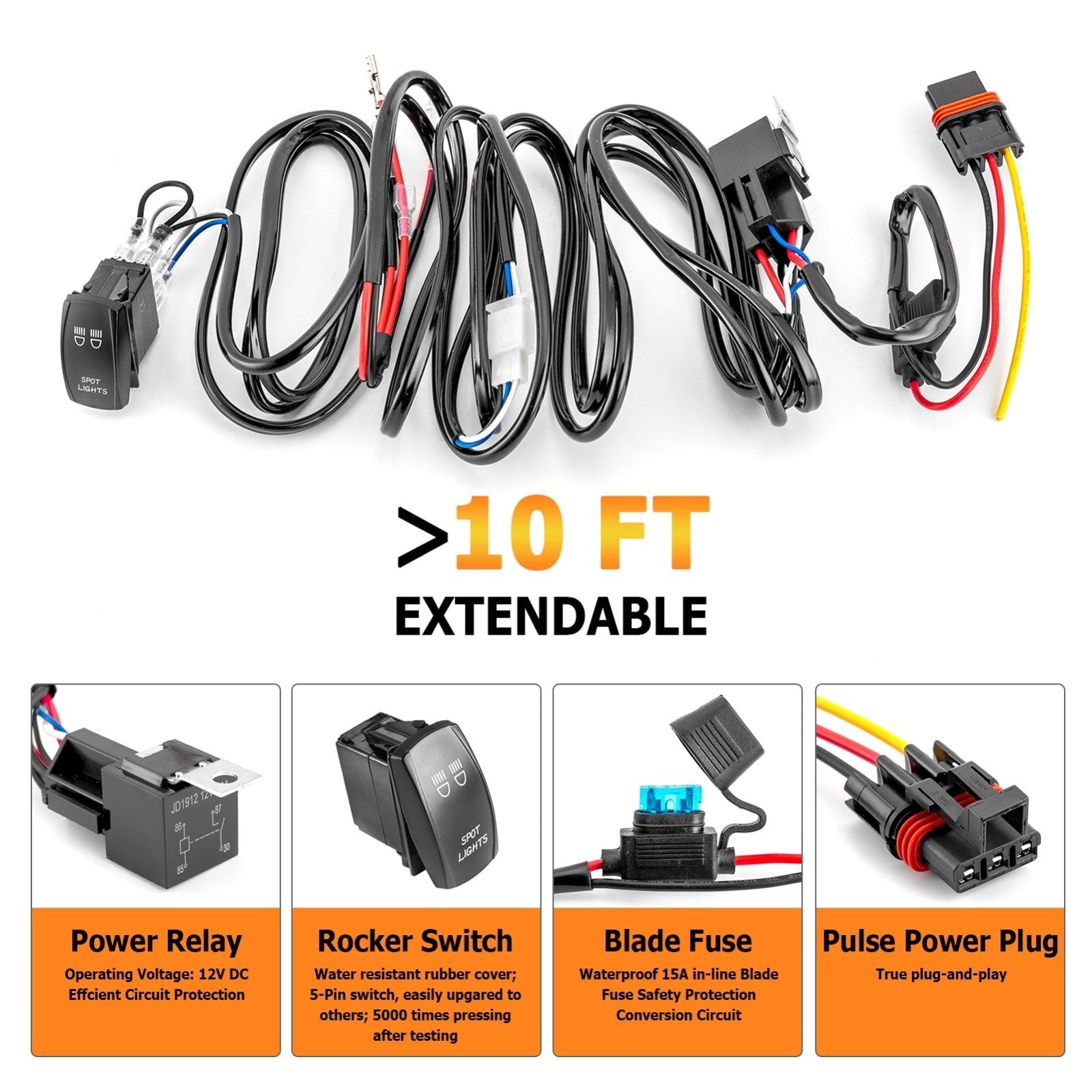 Polaris RZR Ranger General Xpedition Pulse Busbar 2 Lead LED Lights Wi ...