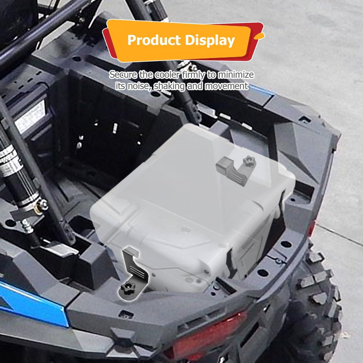 Polaris RZR w/ YETI 35 Cooler Box Steel Cooler Hold Down Brackets Moun ...