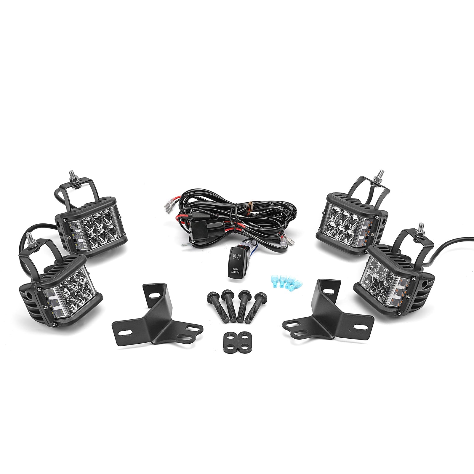 Polaris RZR XP 1000 900 800 A-Pillar 4Pcs 4" 60W LED Light Pods Bracke ...