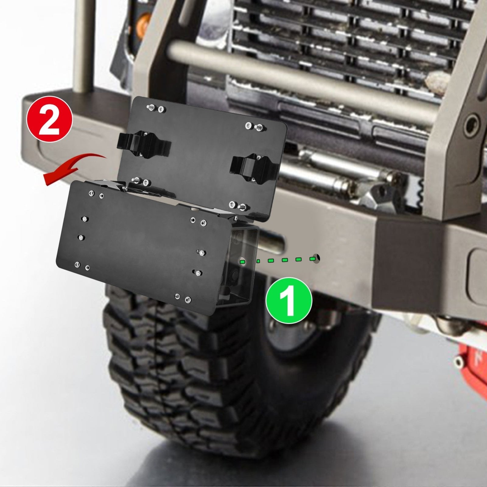 Universal UTV ATV 10" Flip-Up Winch Roller Fairlead License Plate Brac ...